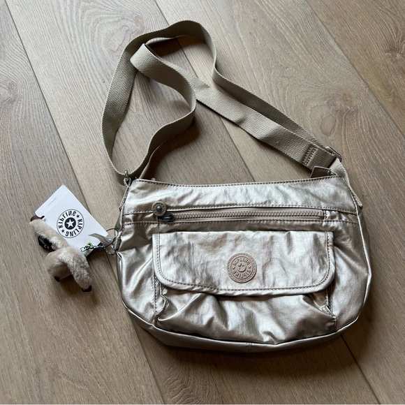 Kipling | Bags | Kipling Sebastian Metallic Gold Crossbody | Poshmark
